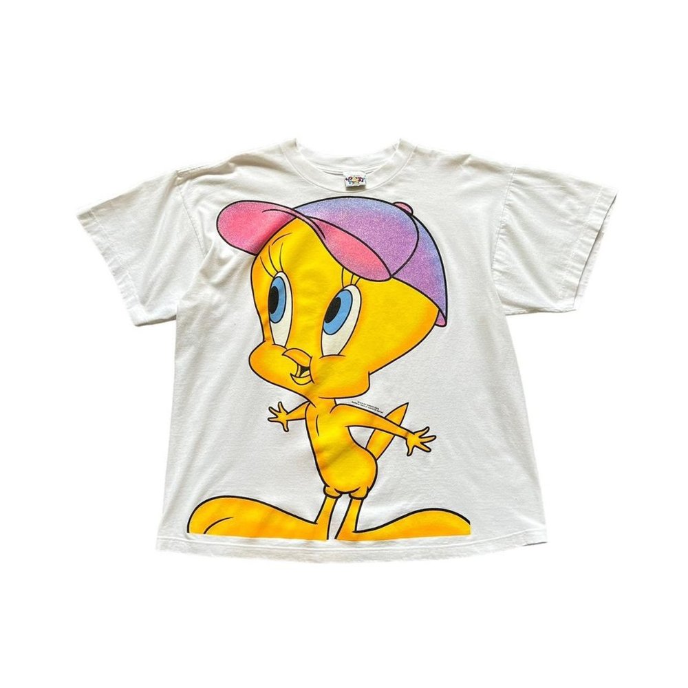 Vintage 1997 Warner Bros Tweety Big Print Tee (L/Xl) - Gem